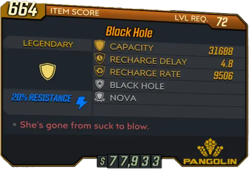 Black Hole • BL3 – Legendary Shield | Lootlemon